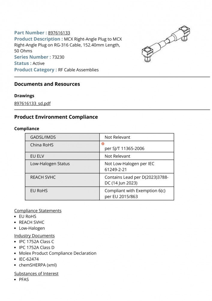 897616133 product document, page 1