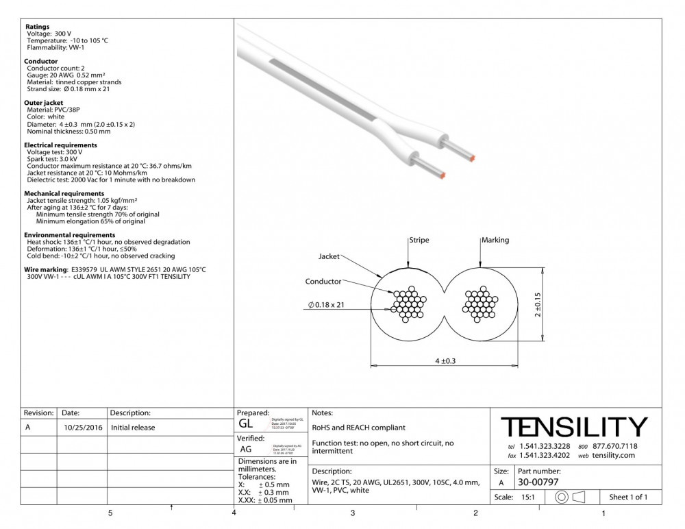Tensility International 30-00797 product drawing