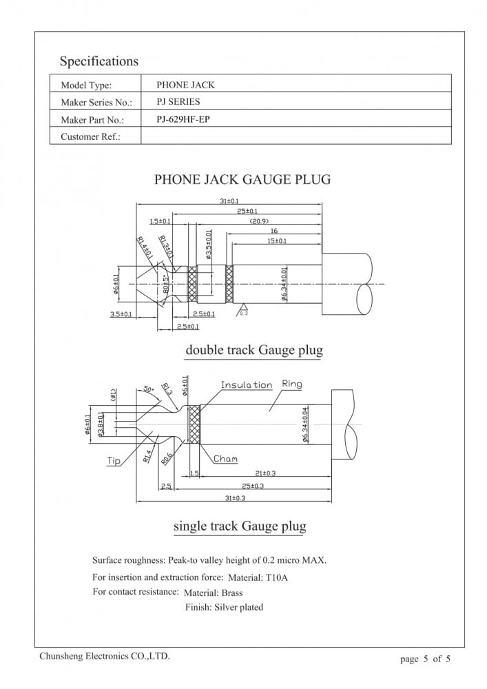 PJ-629HF-EP specification page 6