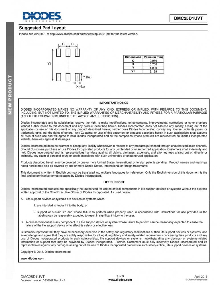 DMC25D1UVT-7 datasheet page 9