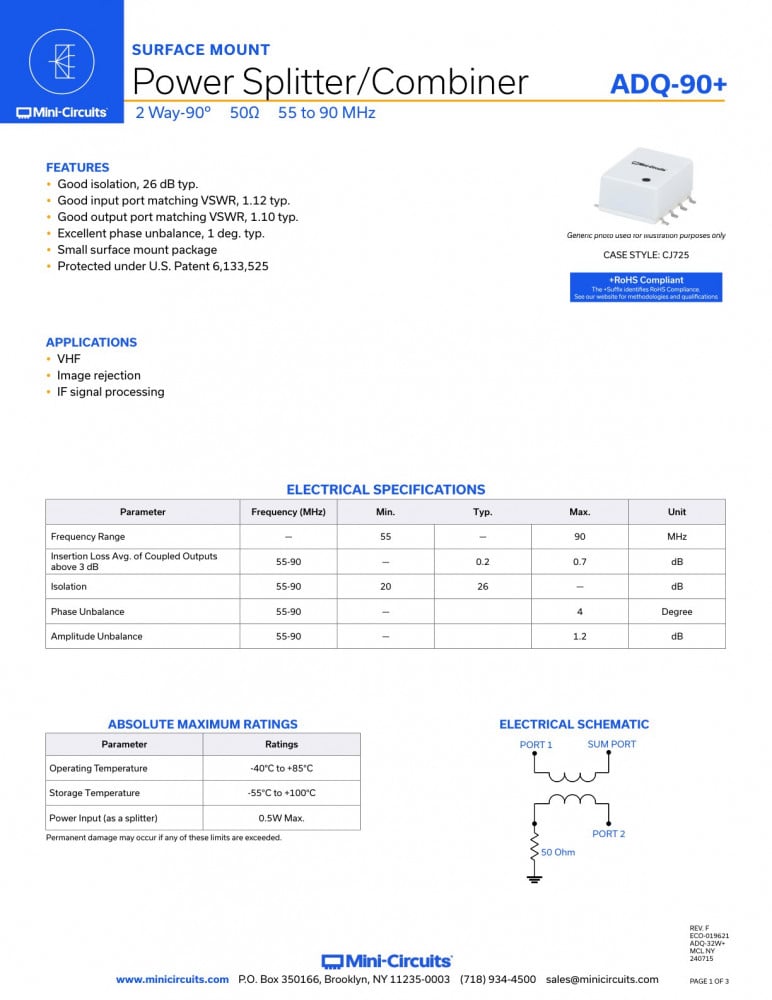 ADQ-90+ datasheet page 1