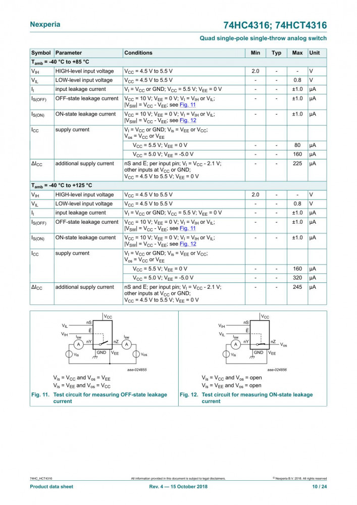 74HC4316 datasheet page 10