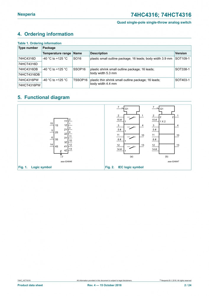 74HC4316 datasheet page 2