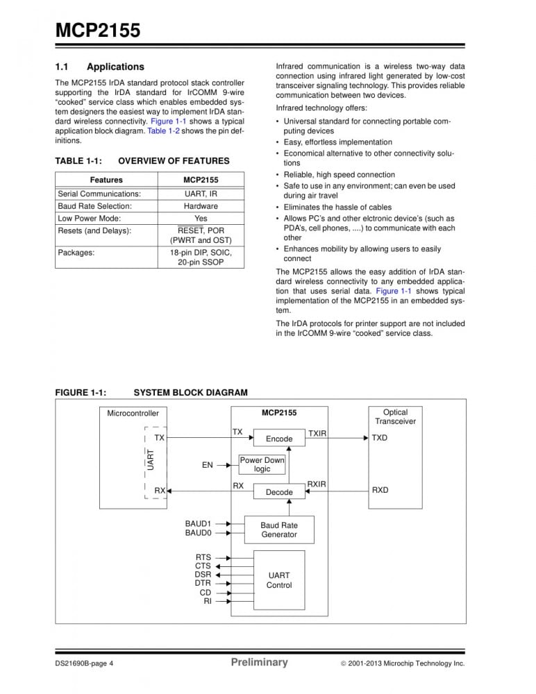 MCP2155 datasheet page 4