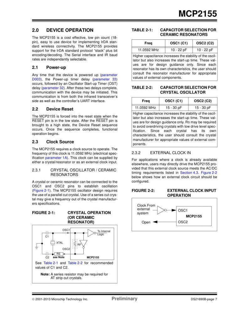 MCP2155 datasheet page 7