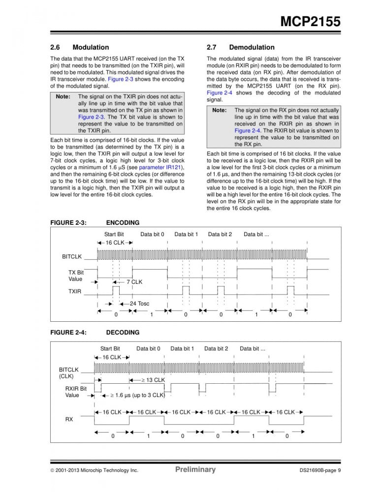 MCP2155 datasheet page 9