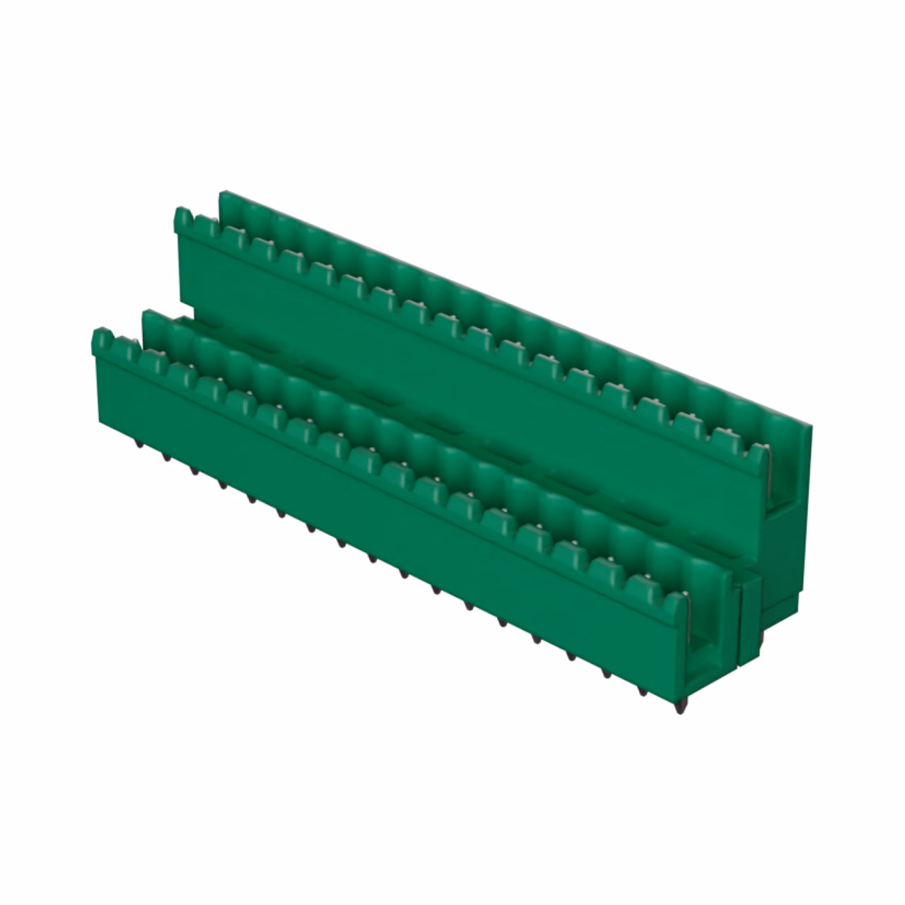 5.00mm Pitch Eurostyle Vertical Dual Level PCB Header, Open Ends, Green Housing, 36 Circuits for sale