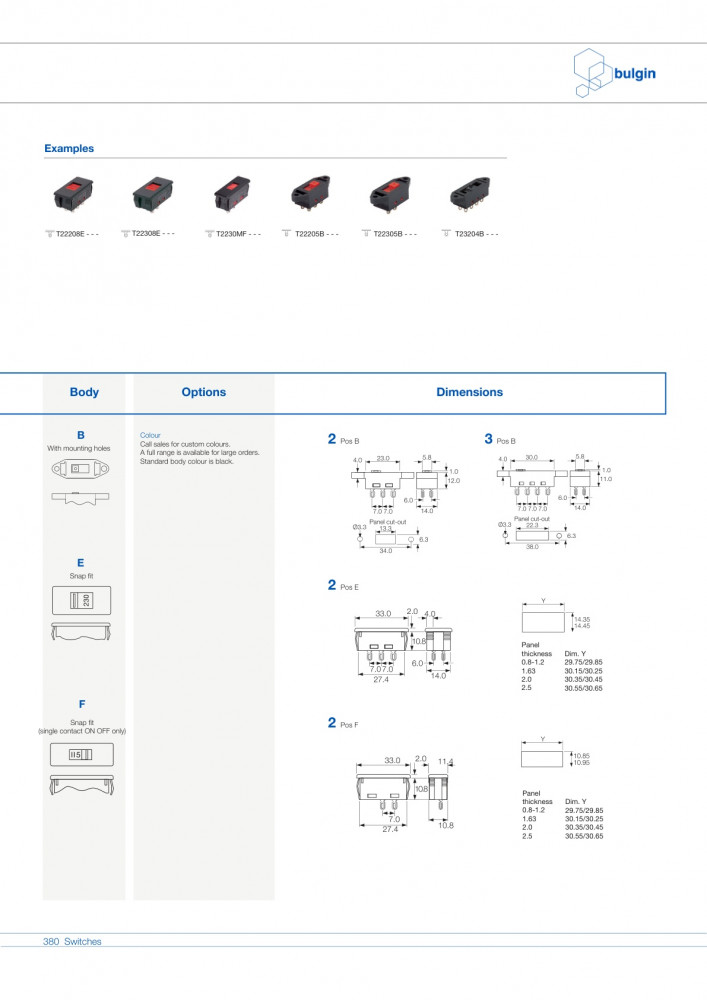Bulgin T22205BR-436W catalogue page 5