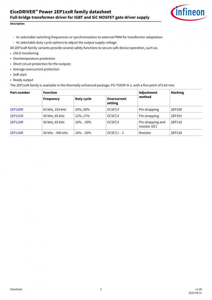2EP100R technical document page 2