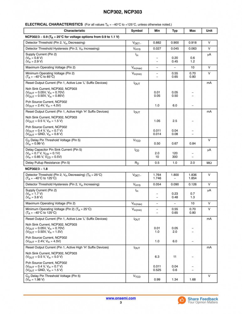 NCP303 datasheet page 3 preview