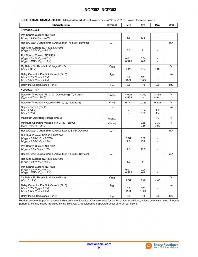 NCP303 datasheet page 6 preview