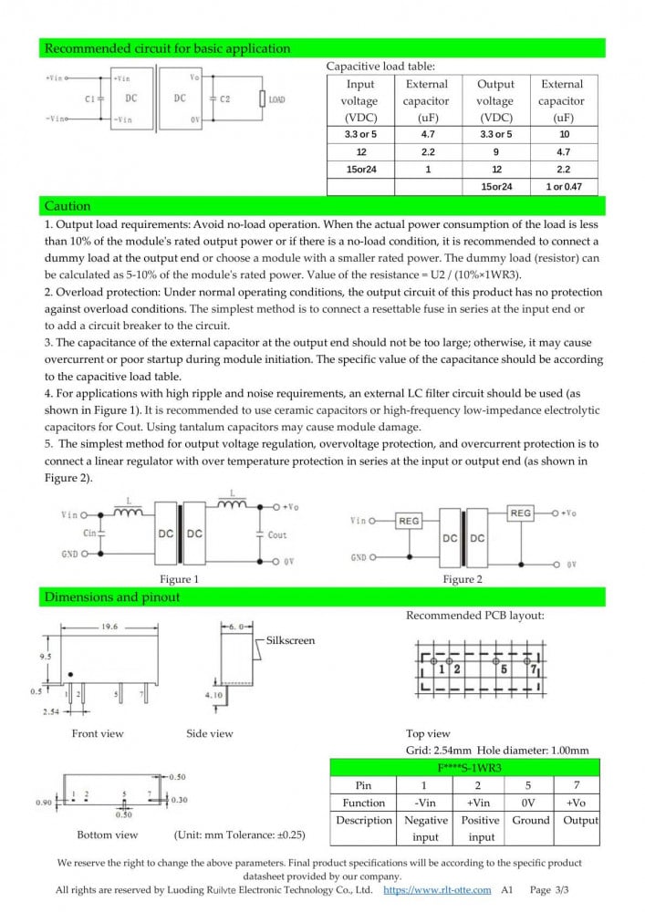 RLT F0505S-1WR3 datasheet page 3