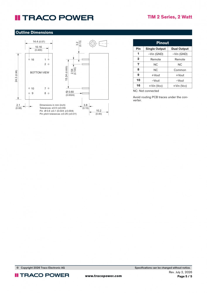 TIM 2 series technical document, page 5