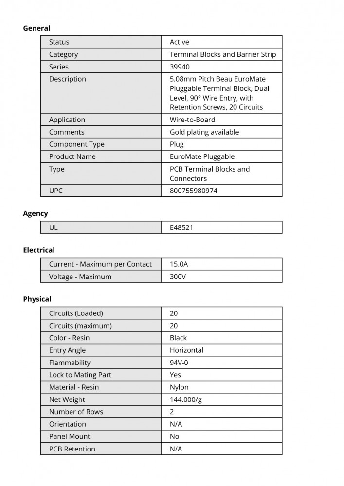 MOLEX 399400420 technical document image, page 2