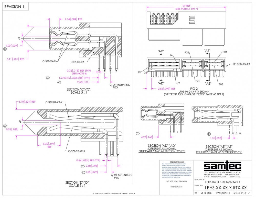 Samtec LPHS drawing page 2