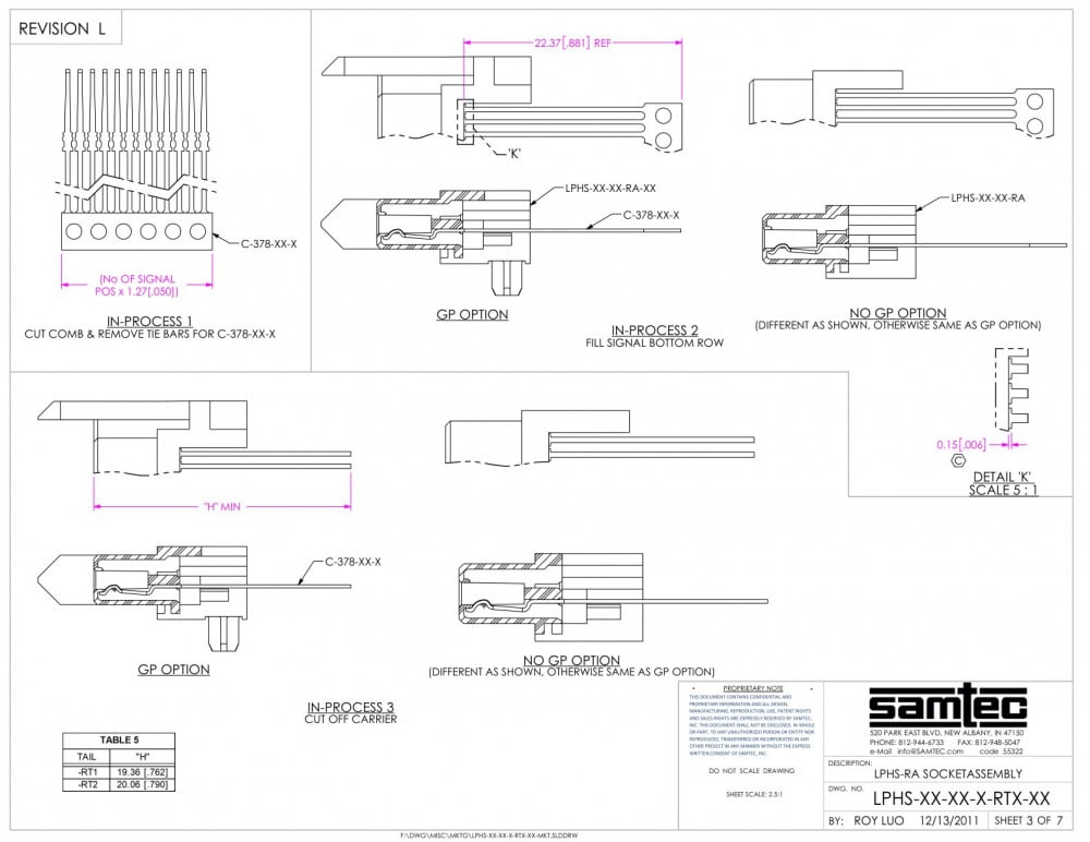 Samtec LPHS drawing page 3