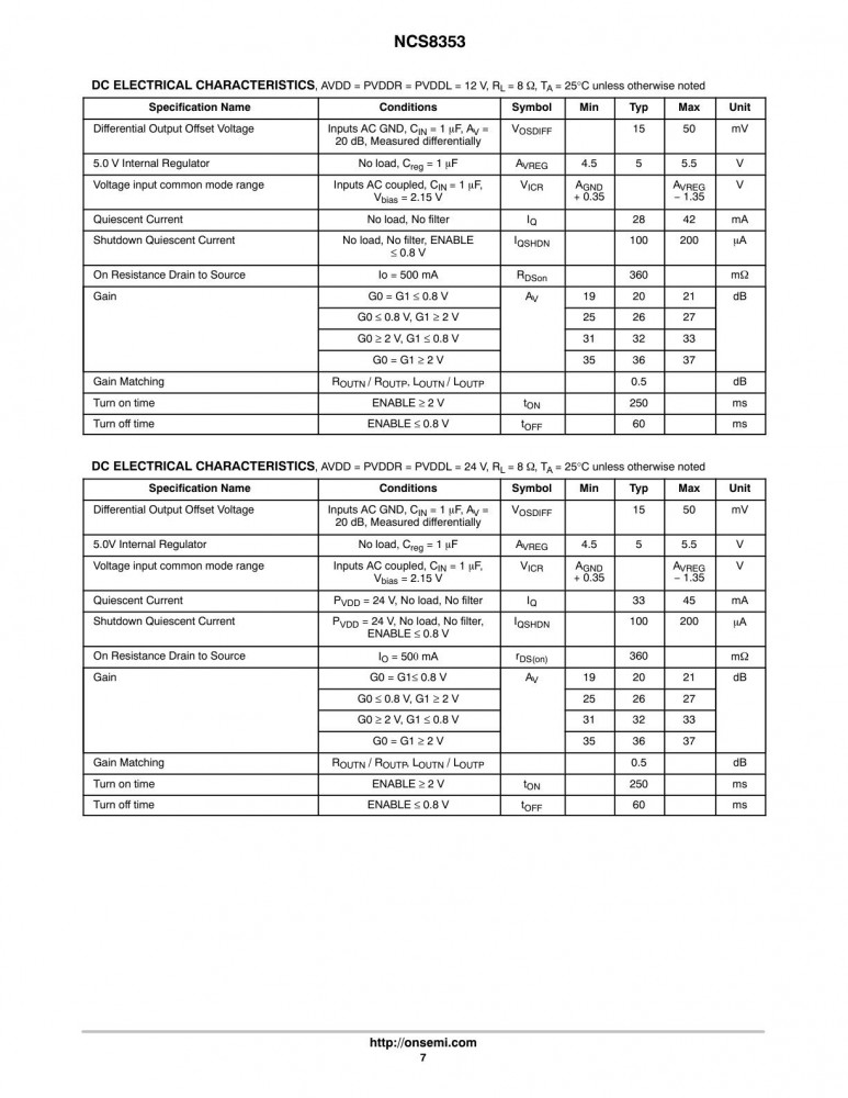 NCS8353 technical document page 7