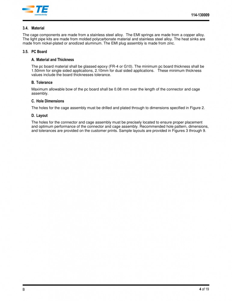 TE Connectivity OSFP application specification page 4