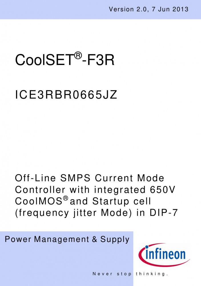 ICE3RBR0665JZ datasheet page 1