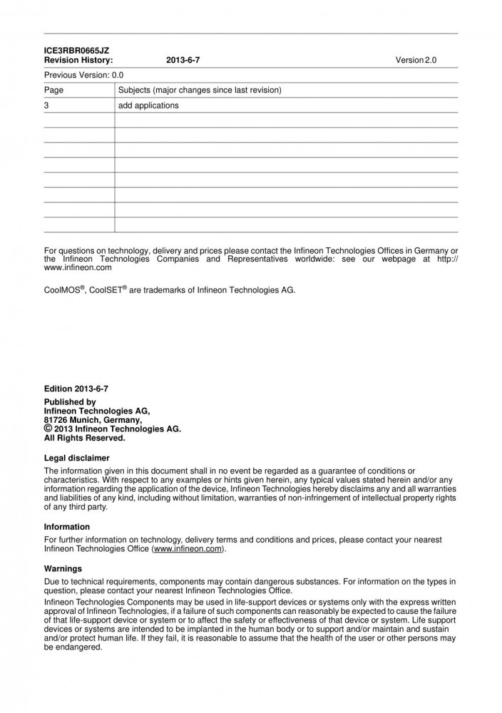 ICE3RBR0665JZ datasheet page 2