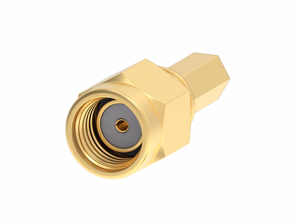 SMA Jack, Straight, PCB Receptacle, End Launch, Brass Body, Gold (Au) Plating, Tray, 50 Ohms