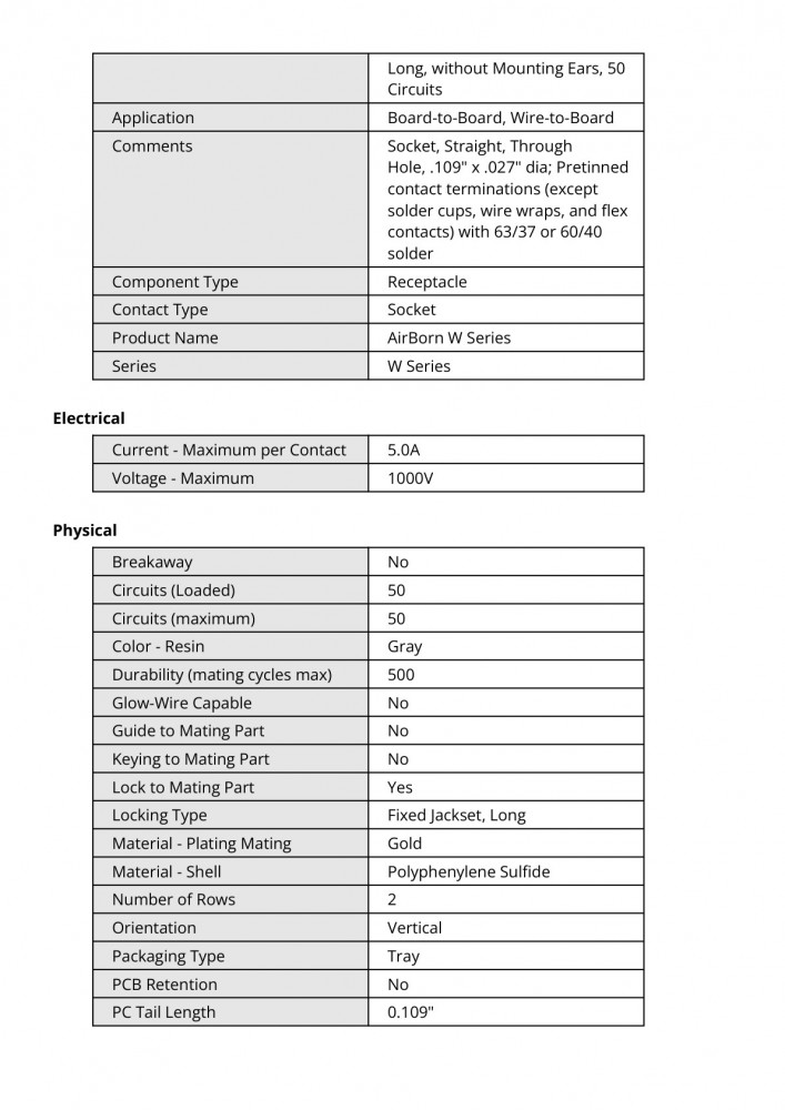 WTA50SAD7JL-D01 technical document preview, page 2