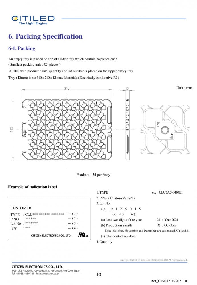 CITIZEN CLU7A3 datasheet page 10