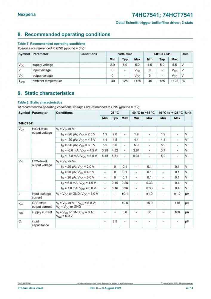 74HC7541 datasheet page 4