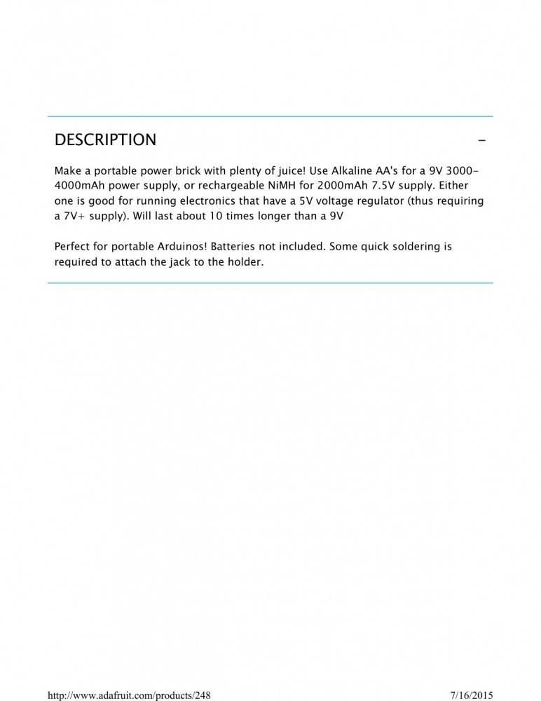 Adafruit product 248 technical document page 2