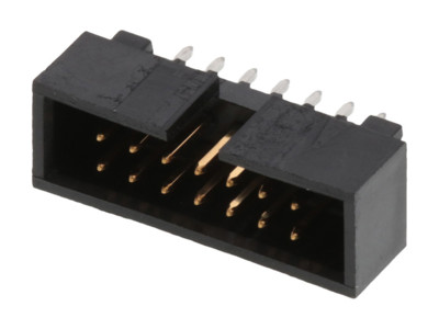 2.54mm Pitch C-Grid Header, Low Profile, Dual Row, Vertical, Shrouded, 14 Circuits, 0.76µm Gold (Au) Selective Plating, Tray for sale