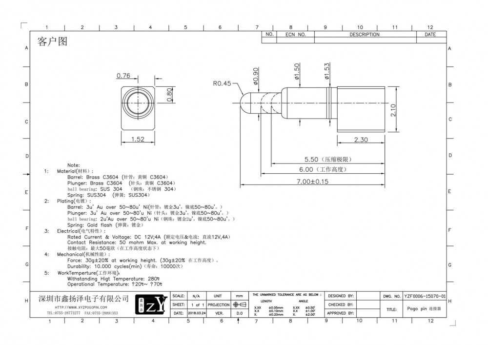 YZF0006-15070-01 specification page 3
