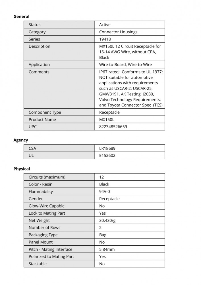 Product document image 2 for MOLEX 194180037