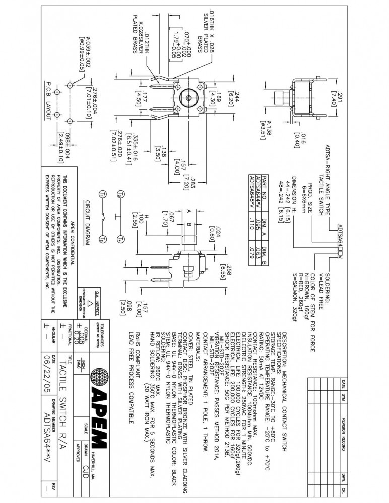 ADTSA644RV technical document page