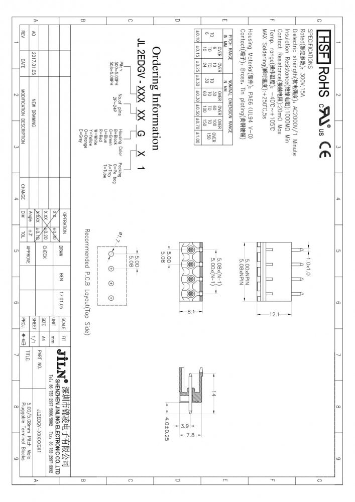 JILN JL2EDGV-50808G01 technical drawing preview
