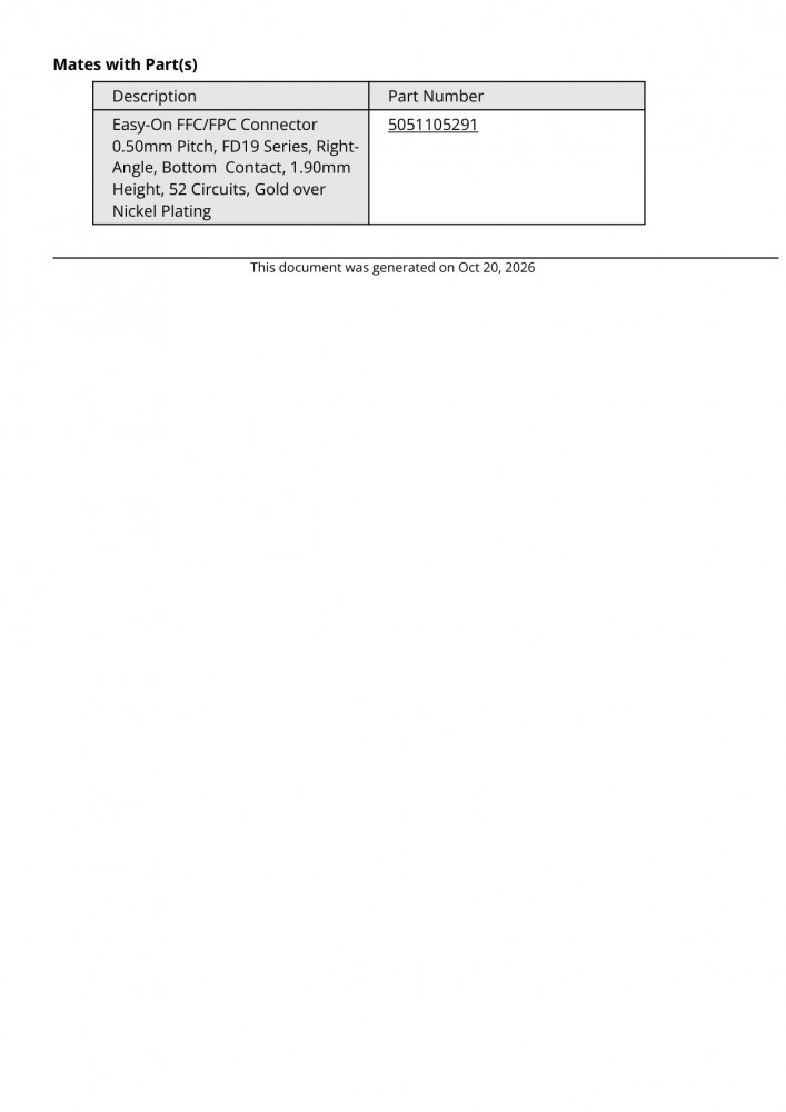 Molex 0.50 mm pitch FFC specification, page 3