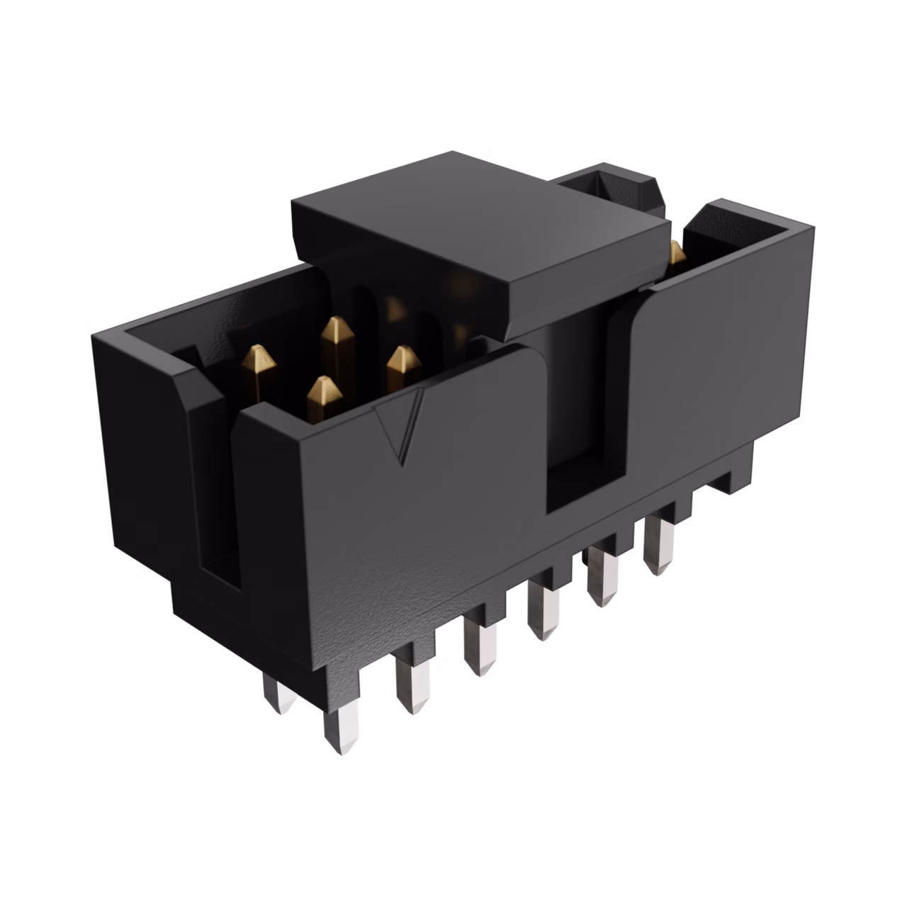 2.00mm Pitch, Milli-Grid PCB Header, Dual Row, Vertical, Through Hole, Shrouded, 14 Circuits, 0.38µm Gold (Au) Plating, 2.50mm Tail Length, Dual Side Slots, Dual Friction Locks, Center Polarization, with Cap and Peg, Tape and Reel