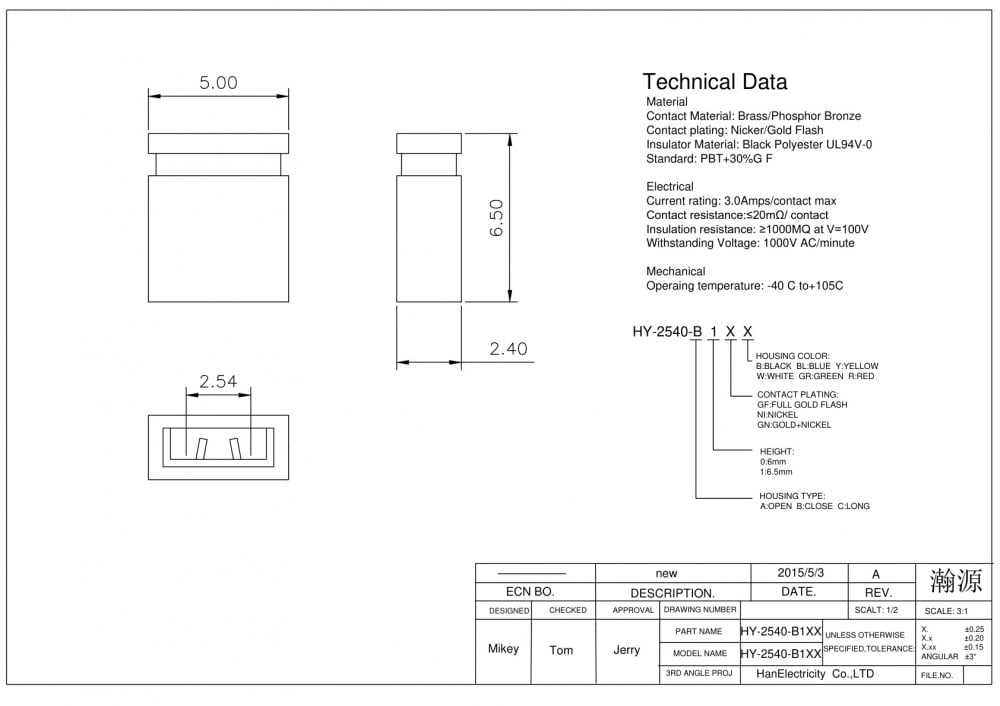 HY-2540-B1NIB technical document