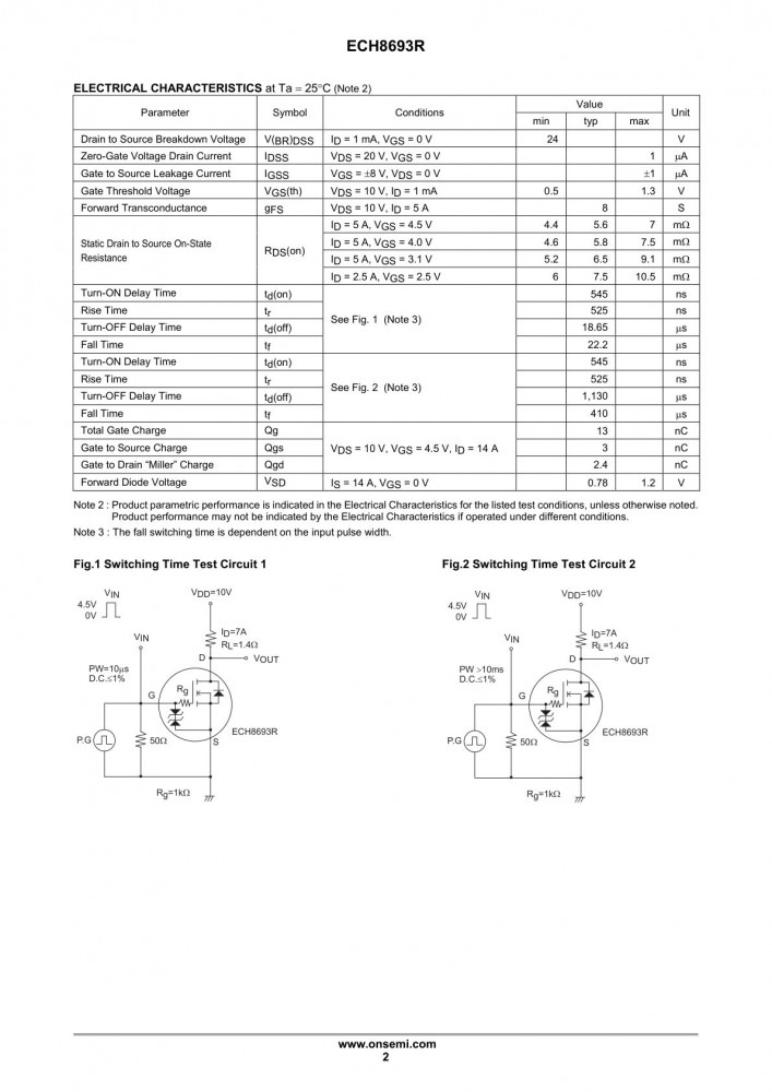 ECH8693R datasheet page 3