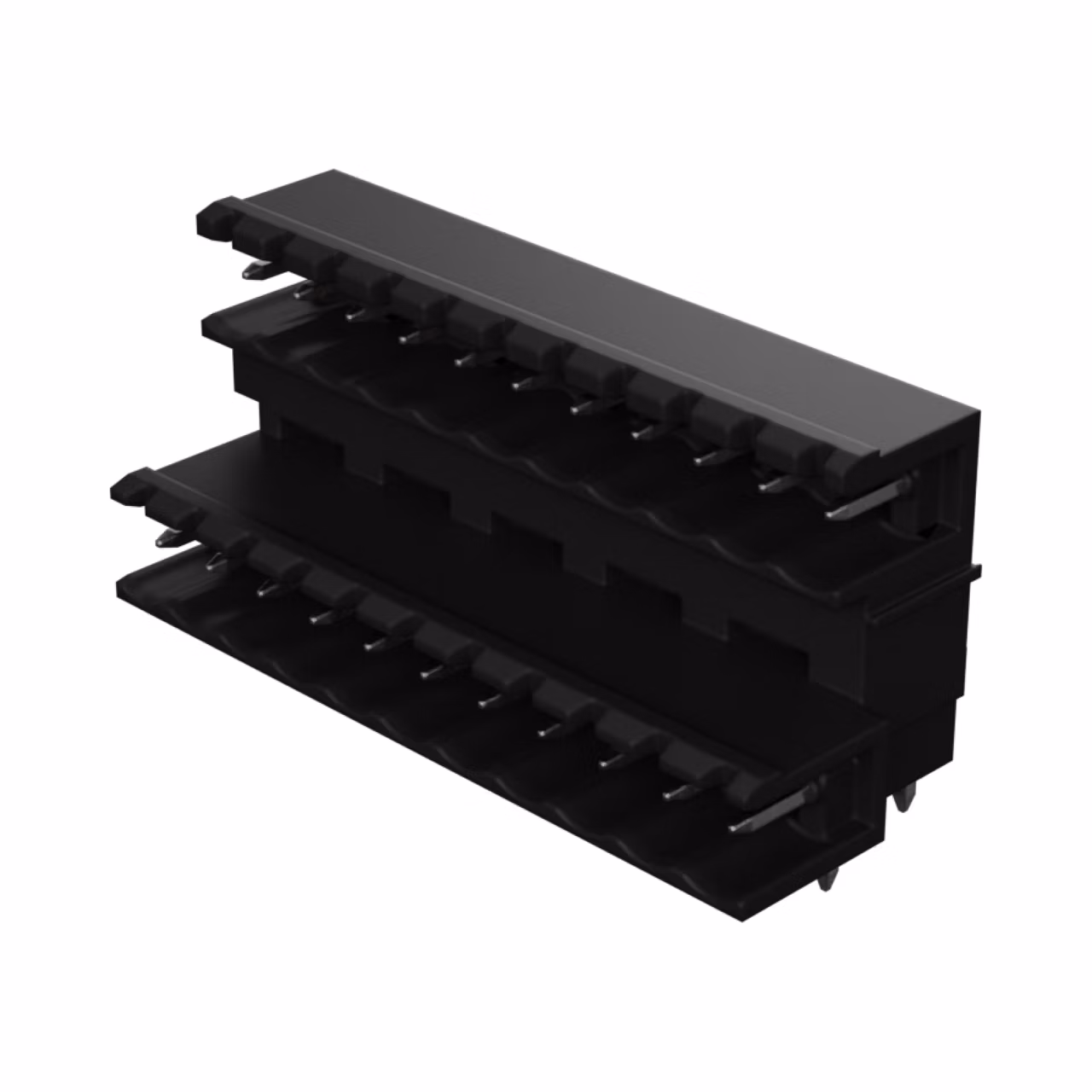 5.00mm Pitch Eurostyle Horizontal Dual Level PCB Header, Open Ends, 22 Circuits for sale