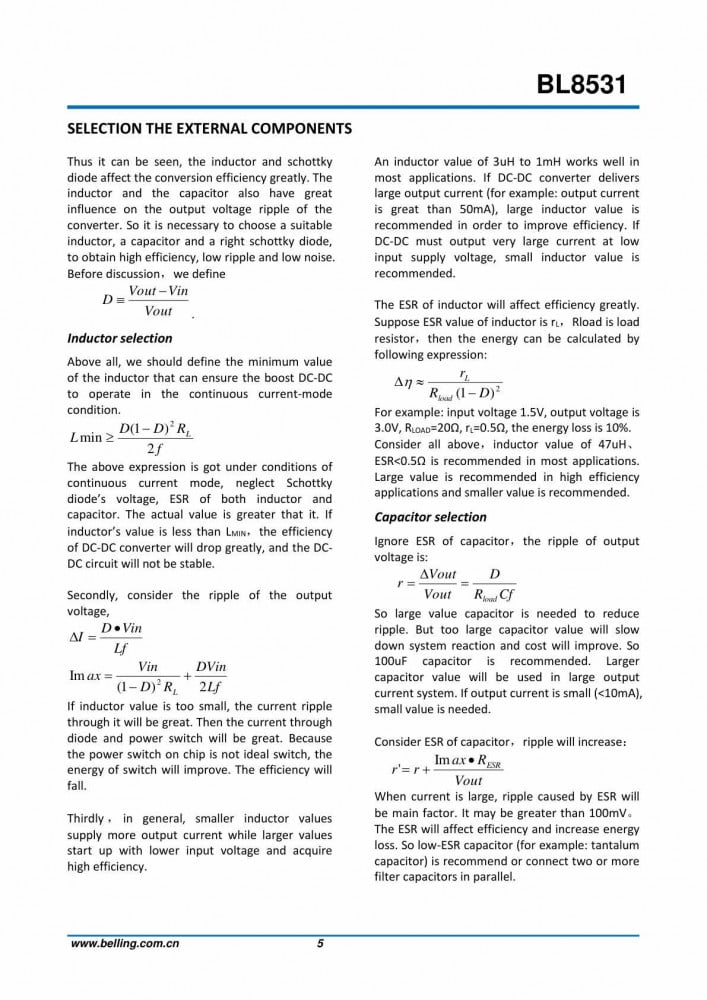 BL8531 datasheet page 5
