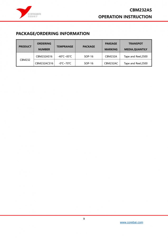 CBM232AS16 datasheet page 9