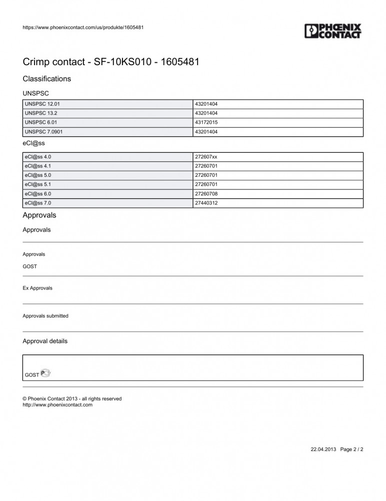 Phoenix Contact 1605481 technical document page 2