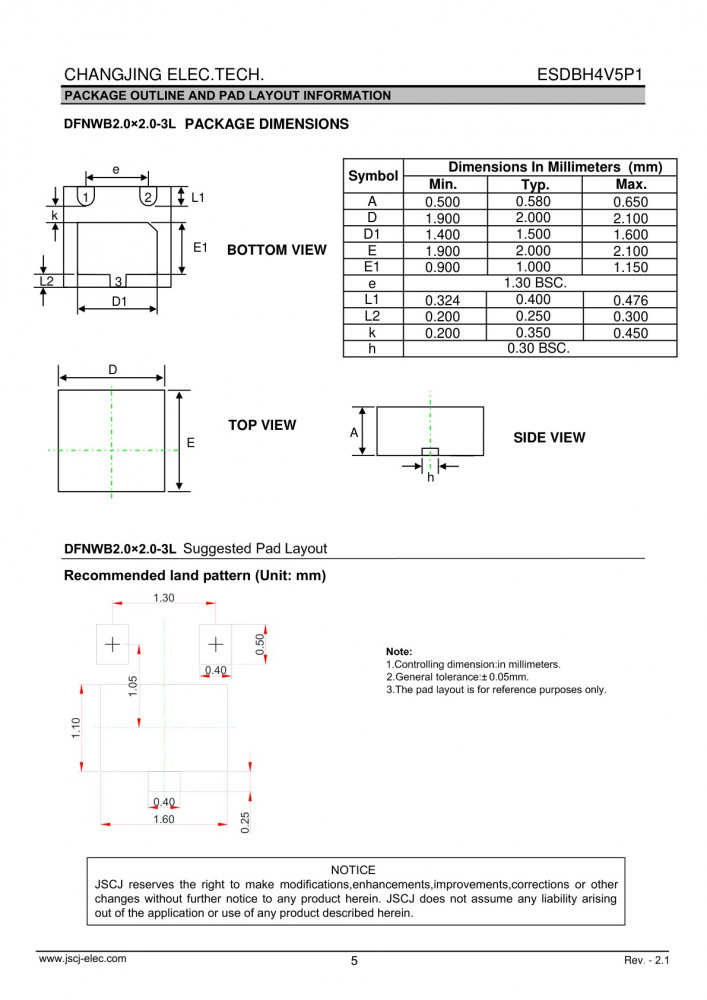 ESDBH4V5P1 datasheet page 5