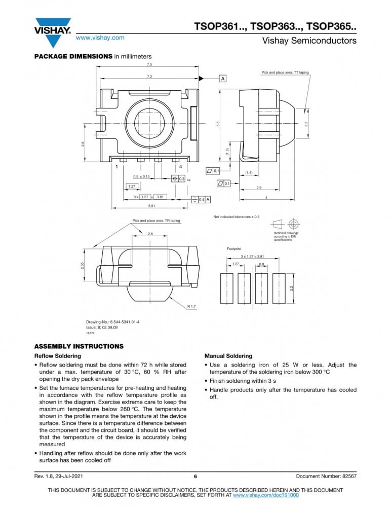 TSOP36138TR datasheet page 6