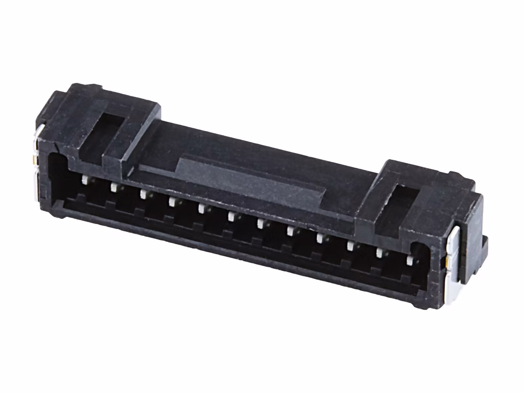 1.25mm Pitch, Micro-Lock Plus PCB Header, Single Row, Right-Angle, Surface Mount, Tin-Bismuth Plating, Positive Lock, 7 Circuits, Black