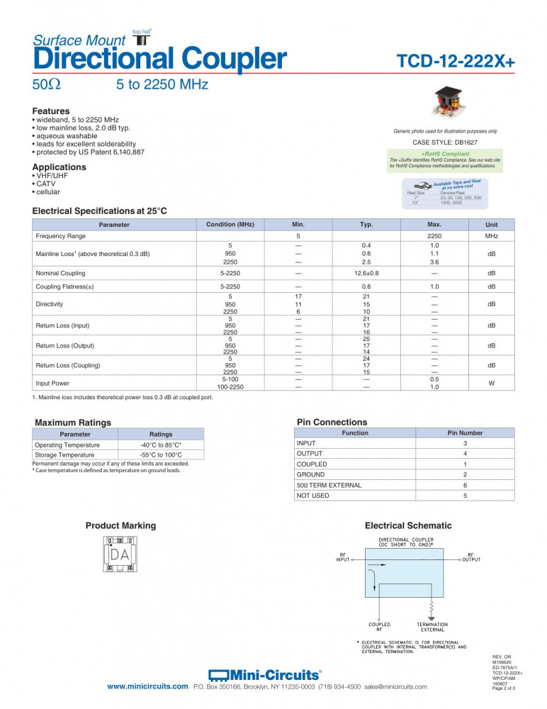 TCD-12-222X+ datasheet page 2