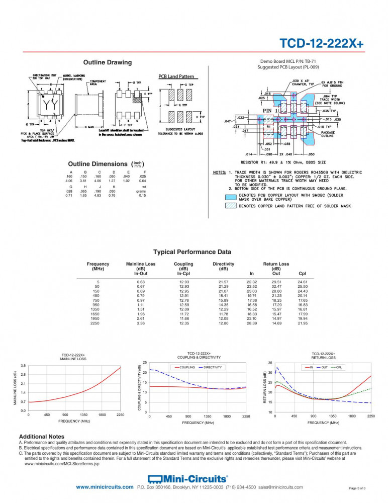 TCD-12-222X+ datasheet page 3