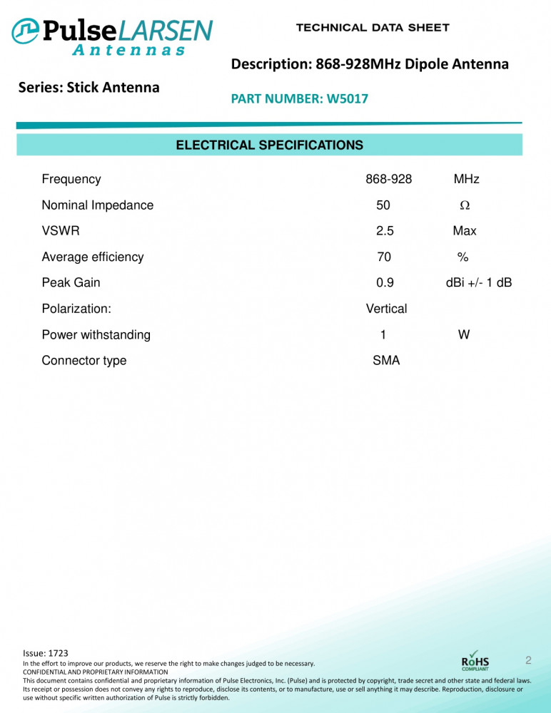 PULSE W5017 datasheet page 2