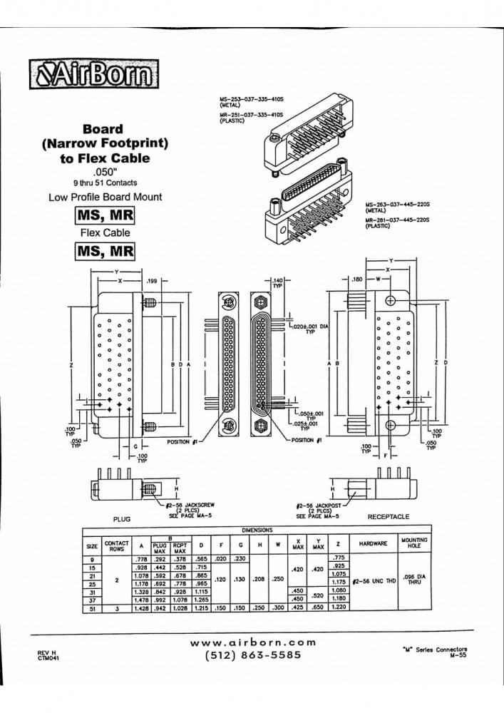 AirBorn connector technical drawing page 1