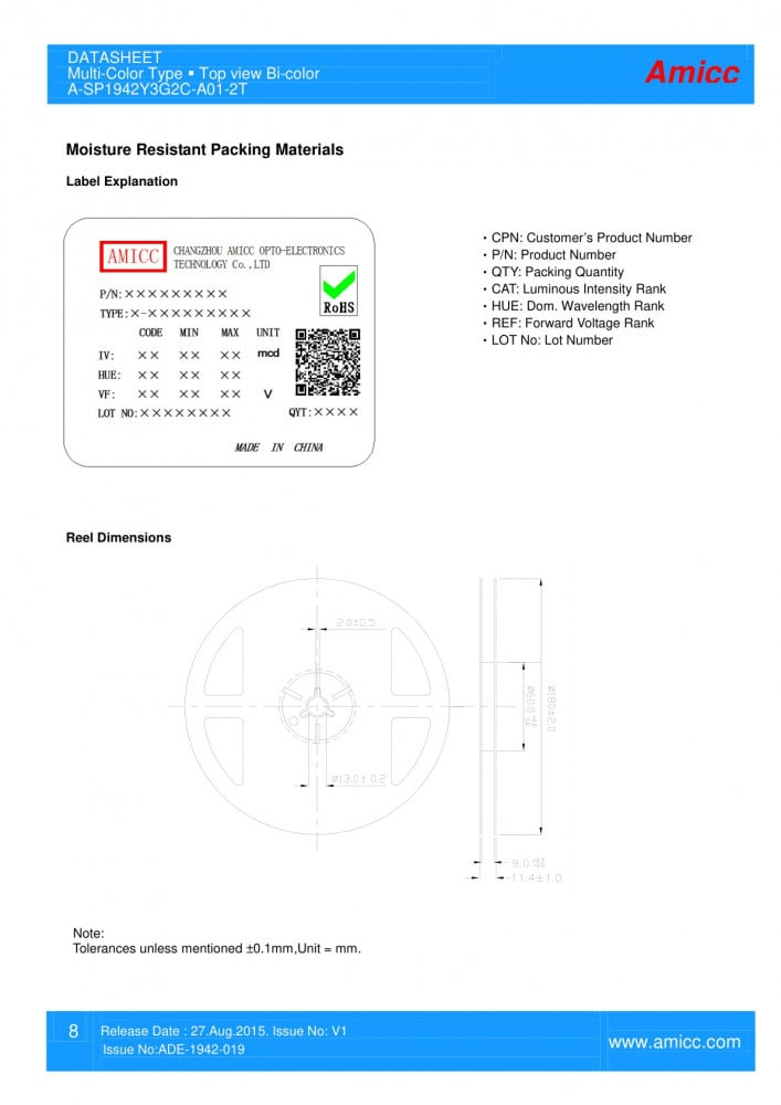 A-SP1942Y3G2C-A01-2T datasheet page 8